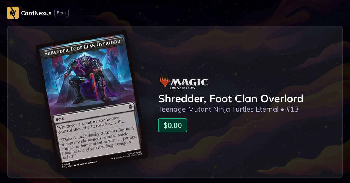 Shredder, Foot Clan Overlord - Teenage Mutant Ninja Turtles Eternal ...