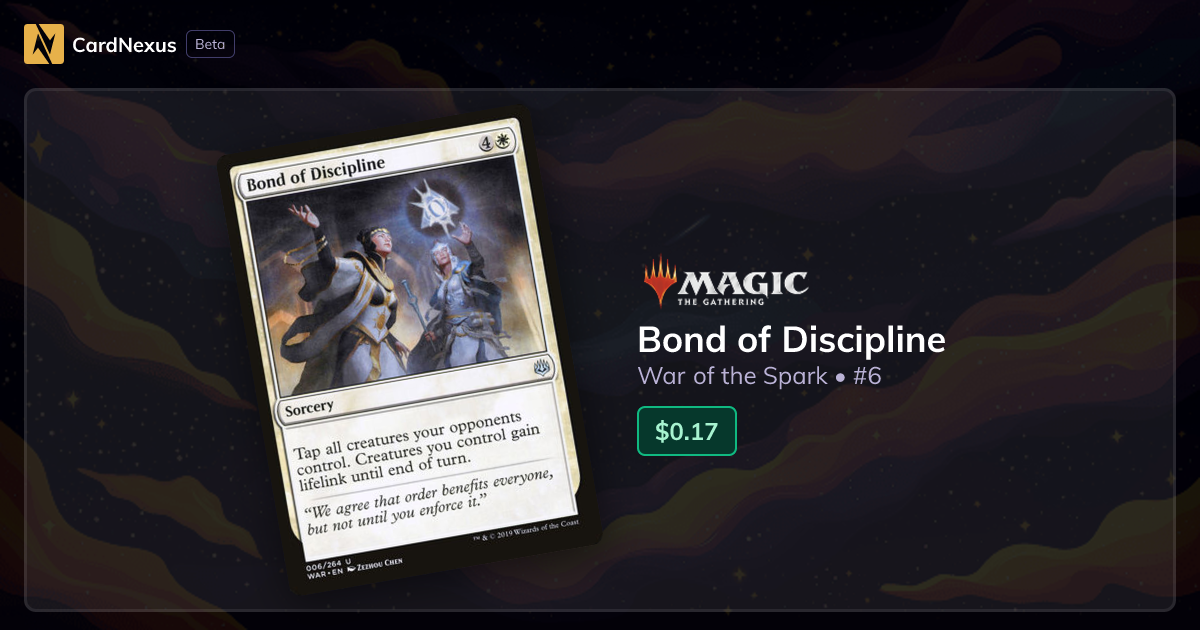 Bond of Discipline - War of the Spark - Magic: The Gathering - CardNexus